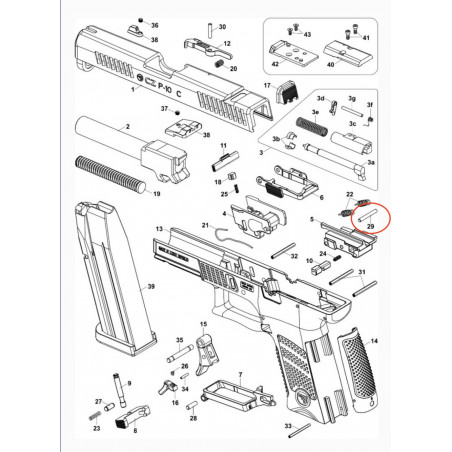 CZ P-10 Trigger Bar Spring Pin